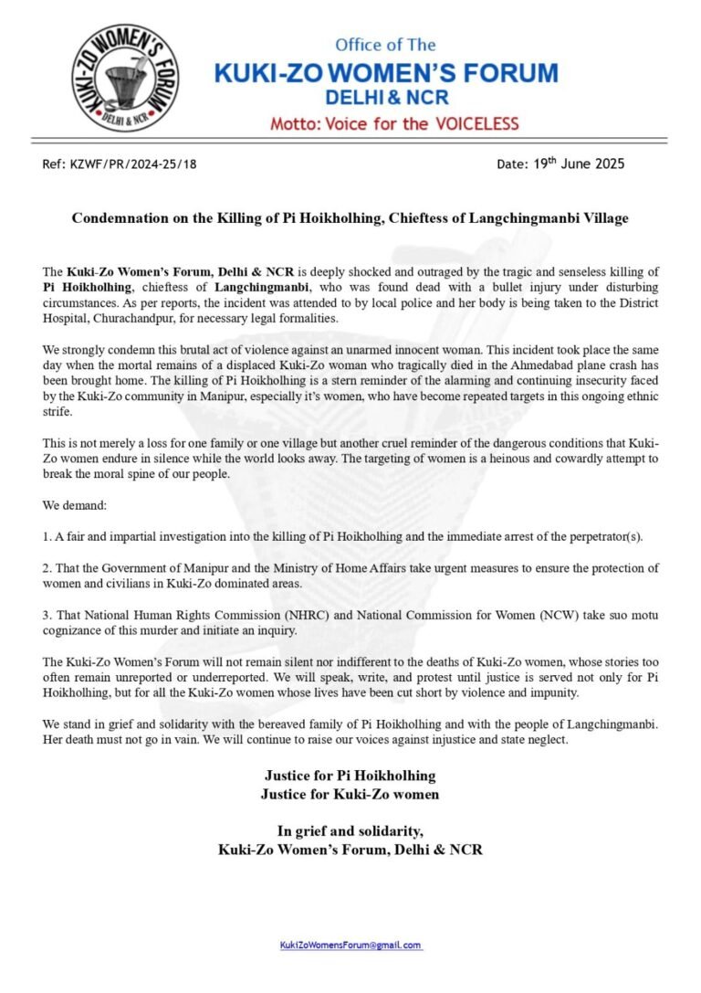 Manipur: Police Claim Crossfire Killed Kuki Chieftess