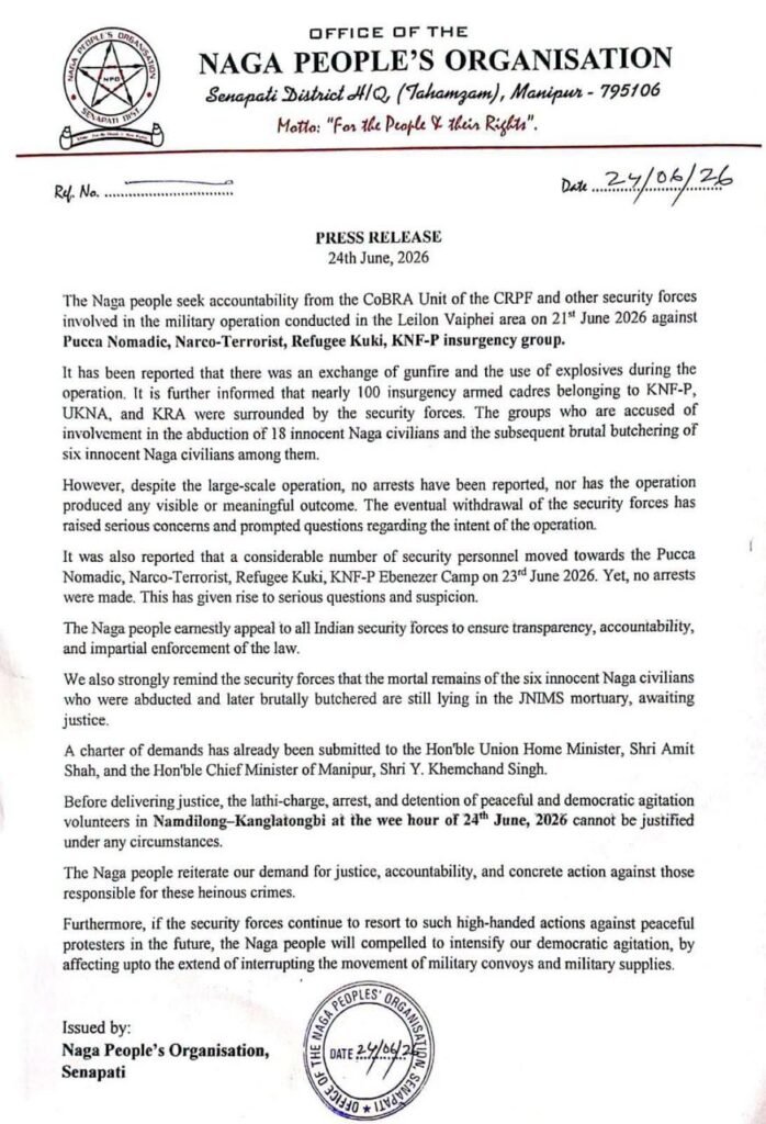 NPO Tirade Escalates Naga-Kuki Tensions in Manipur